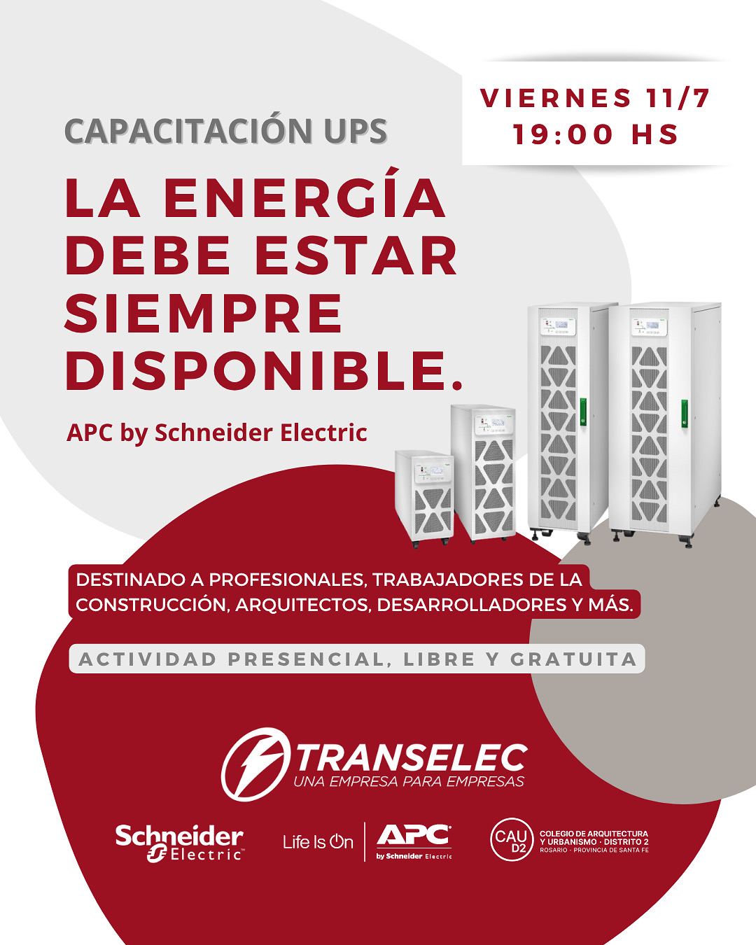 Capacitación sobre UPS: “La energía debe estar siempre disponible... - Colegio de Arquitectura y ...